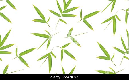 Jungle plants, green bamboo leaves pattern design background Stock ...