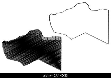 Murzuq District (Districts of Libya, State of Libya, Fezzan) map vector ...