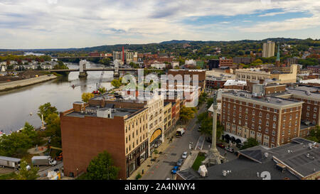 Aerial of downtown Troy, New York, USA Stock Photo - Alamy