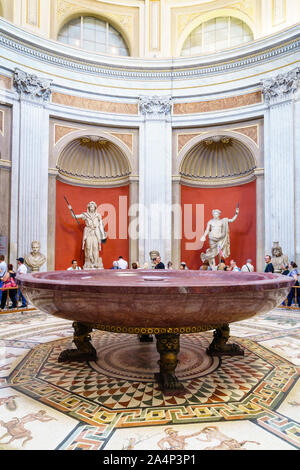 The Sala Rotunda or Round Room in the Vatican Museum which features ...