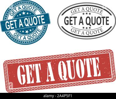 get a quote stamp. get a quote square grunge sign. get a quote Stock ...