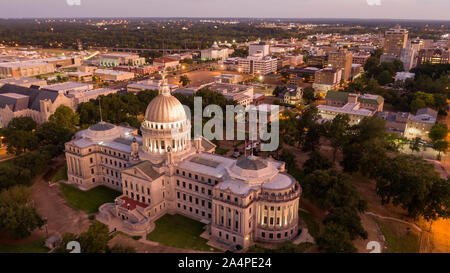 Downtown Jackson Mississippi with the state capitol building Stock ...