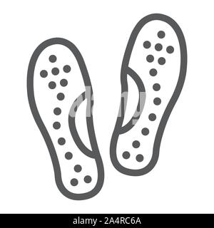 Orthopedic insoles thin line icon, orthopedic and medical, flat foot ...