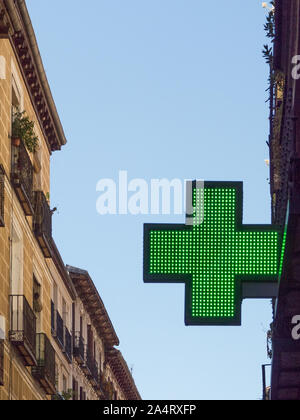 Green neon cross Photography of a green cross, the symbol used for ...