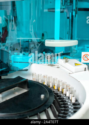 Blood test tube with red plug isolated on white background Stock Photo ...