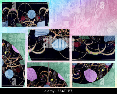 Collage of abstract images with bright drawings Stock Photo - Alamy