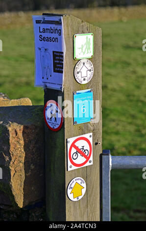 Footpath signs, Haworth Stock Photo - Alamy