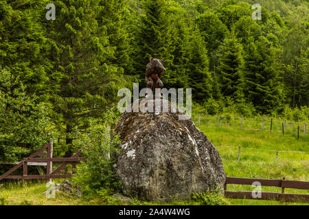 Troll monument in Geiranger, Norway. Trolls evil personages of popular ...