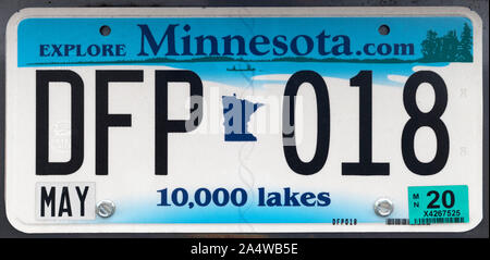 Minnesota license plate; vehicle registration number. Minnesota Land of ...