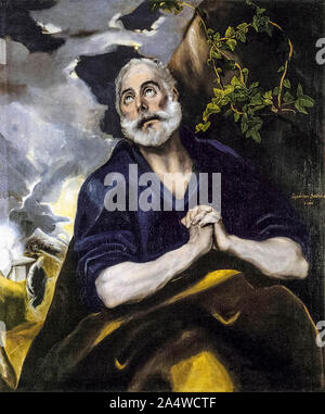 El Greco, Saint Peter in Tears, painting, c. 1587 Stock Photo - Alamy