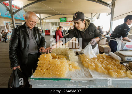 Navat (Sugar) stall. Navat is a traditional Uzbek sweetness that is ...