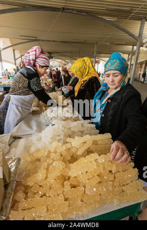 Navat (Sugar) stall. Navat is a traditional Uzbek sweetness that is ...