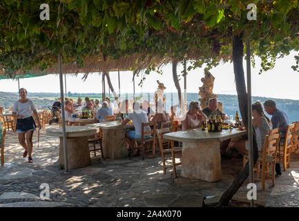 The Last Castle (Viklari) open air restaurant, on the Akamas peninsula ...