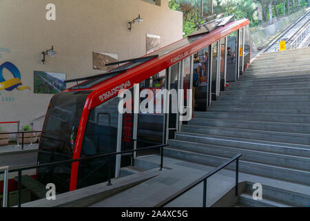 Funicular Railway running up Mtatsminda mountain, Tbilisi, Georgia ...