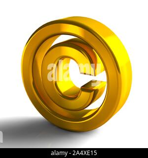 Copyright Symbols Trademark 3D Gold Color, 3d render isolated on white ...