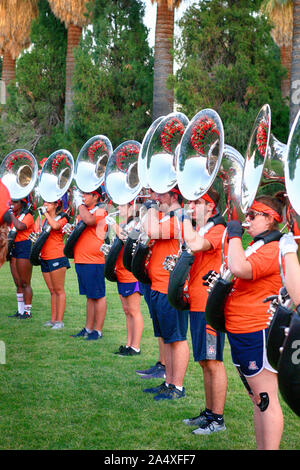 The Pride of Arizona UA Marching Band on campus at dusk in Tucson AZ ...