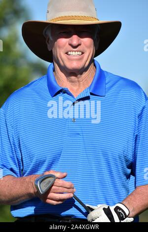 Smiling Retiree Male Golfer With Golf Club Golfing Stock Photo - Alamy