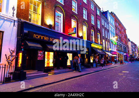The famous Ronnie Scott's jazz club, Frith street, Soho, London, UK Stock Photo - Alamy