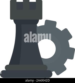 Gear logic icon. Flat illustration of gear logic vector icon for web ...