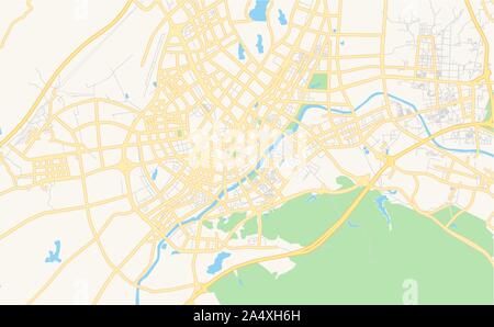 City Map Yiwu China Asia vector illustration black white Stock Vector ...