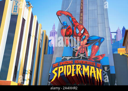 The Spiderman ride at Universal Studios Islands of Adventure theme park ...