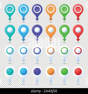 Location pins mega set. Marker 3D. Map pointer pin vector set isolated. Web location point ...