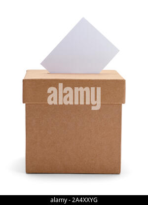 Brown Ballot Box Front View Isolated on White Background Stock Photo ...
