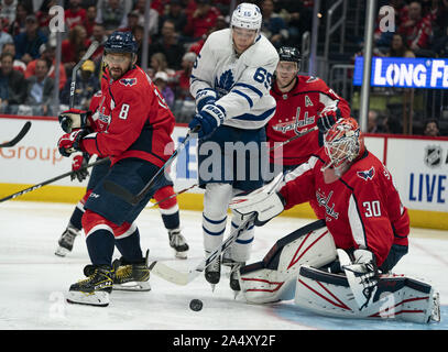 Washington Capitals goaltender Ilya Samsonov in action during an NHL ...