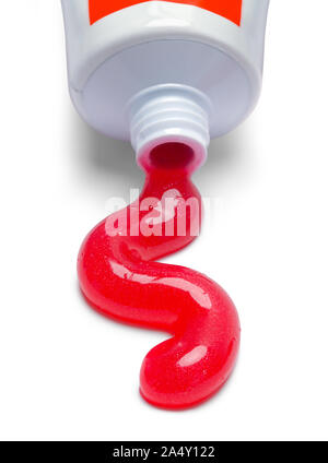 Red Tube of Toothpaste Isolated on White Background Stock Photo - Alamy