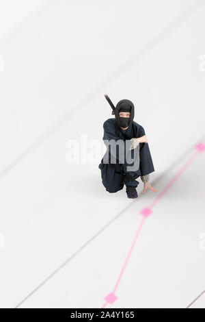 Ninja and graph Stock Photo - Alamy