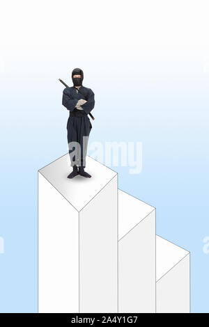 Ninja and graph Stock Photo - Alamy