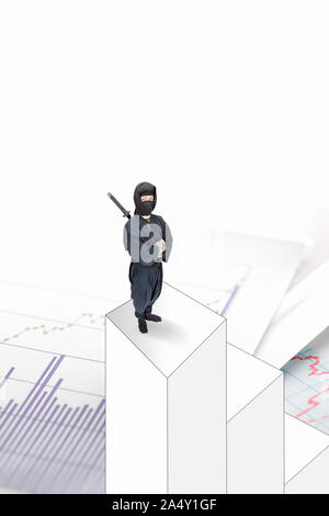 Ninja and graph Stock Photo - Alamy