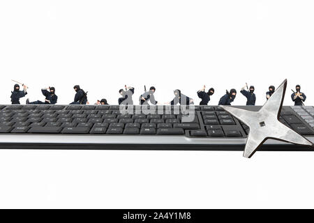 Keyboard and ninja Stock Photo - Alamy