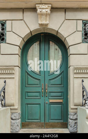 vintage European style building gate facade view Stock Photo - Alamy