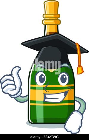 Student champagne bottle poured in cartoon glasses Stock Vector Image ...