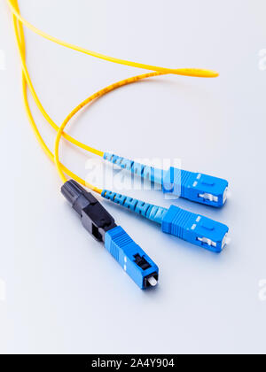 Fiber Optics connectors symbolic photo for fast internet connection ...