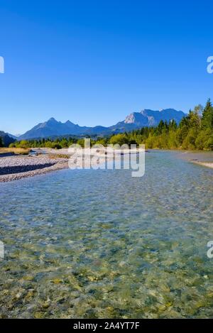 Germany, Bavaria, Werdenfelser Land, Krün, Isar valley, Wettersteinwand ...