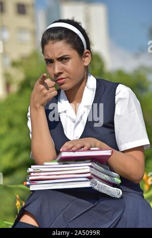 Catholic Colombian Female Student Pointing Wearing Uniform Stock Photo ...