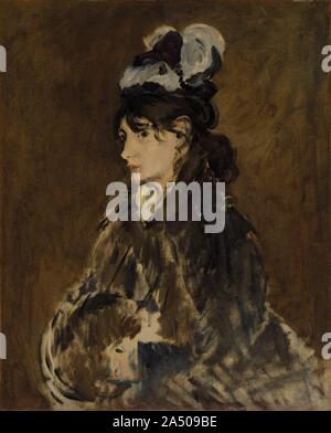 Berthe Morisot, portrait painting in oil on canvas by Edouard Manet ...