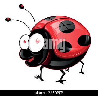 Funny ladybug. small insect with love letter. Vector illustration ...
