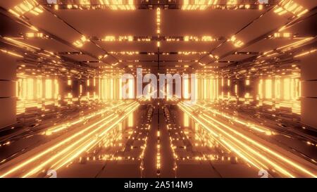 futuristic space temple tunnel corridor with cool reflections and glass ...