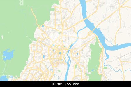 Vector map of Thane, India. Urban city road map poster illustration ...