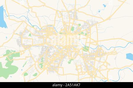 City Map Nashik India Asia blue print round Circle vector illustration ...