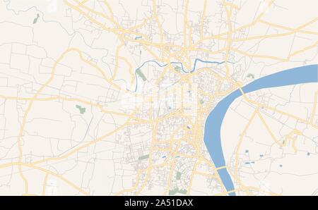 City Map Varanasi India Asia vector illustration Stock Vector Image ...