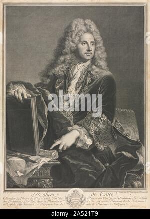 Robert de Cotte. Pierre-Imbert Drevet (French, 1697-1739). Engraving ...