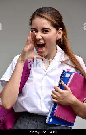 Catholic Colombian School Girl Yelling Stock Photo - Alamy