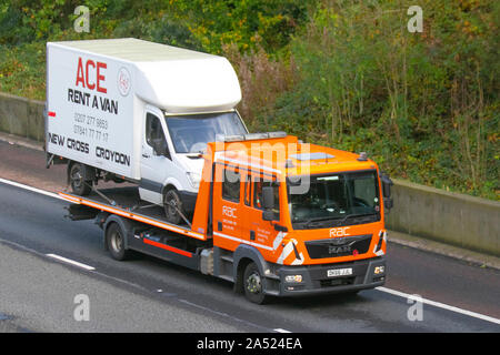 An RAC breakdown assistance van on a call out Stock Photo - Alamy