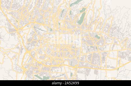 City Map Bandung Indonesia Asia blue print round Circle vector ...