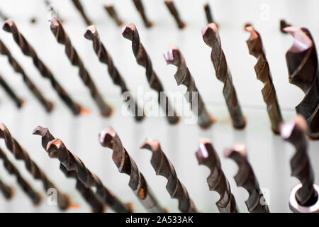 Drill bits of different sizes, close-up Stock Photo - Alamy