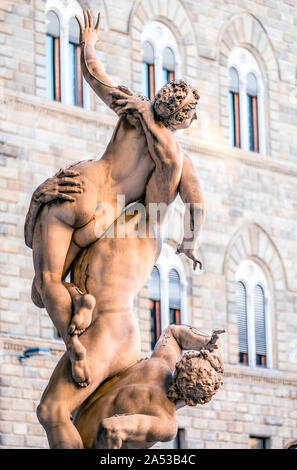 Famous Sabine Statue In Piazza della Signoria In Florence, Italy Stock ...